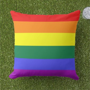 Rainbow Pride Flag Outdoor Pillow | Zazzle