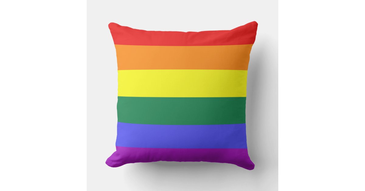 Rainbow Pride Flag Outdoor Pillow | Zazzle