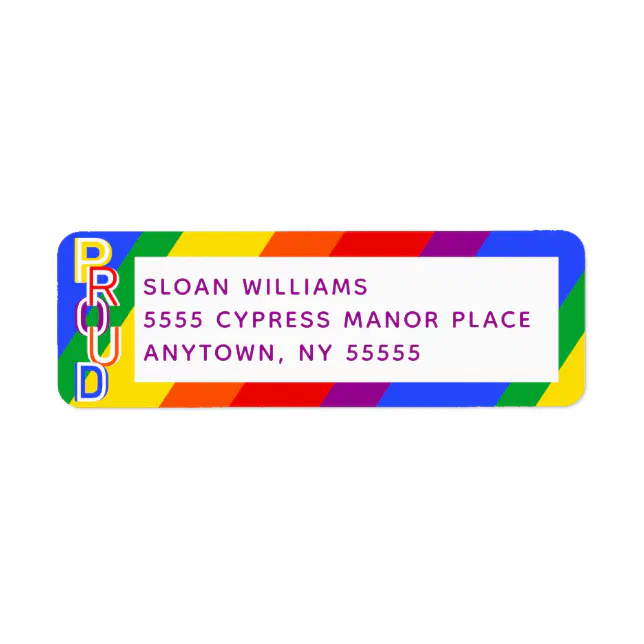 Rainbow Pride Flag Return Address Label | Zazzle