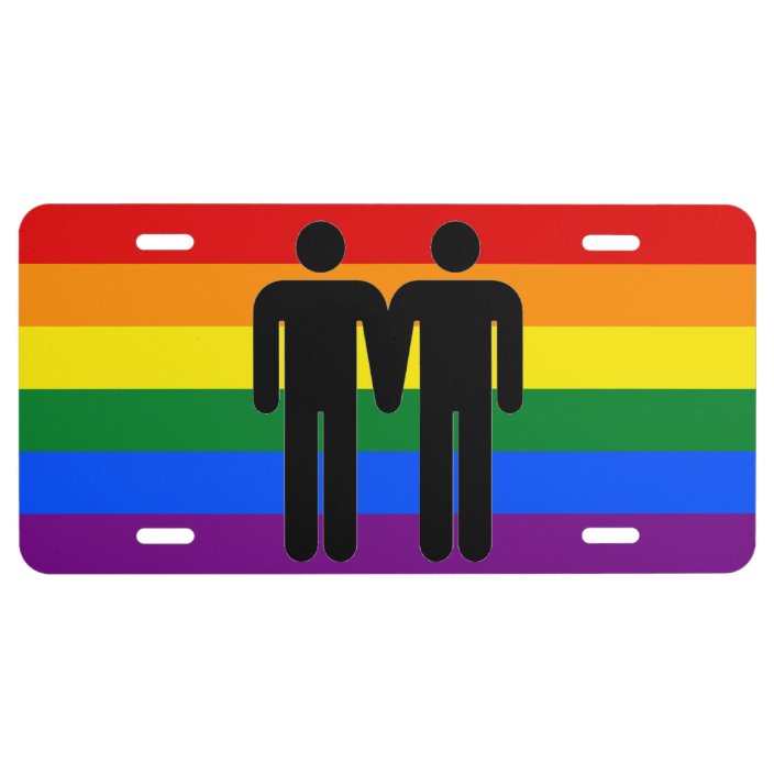 Rainbow Pride LGBT Gay Couple License Plate | Zazzle