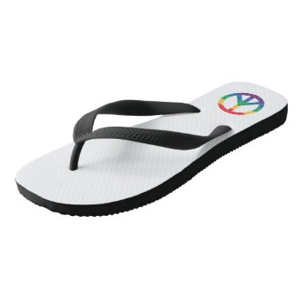 Rainbow Pride Peace Sign Flip Flops | Zazzle