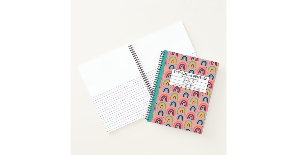 Rainbow Primary Composition Notebook Story Journal | Zazzle