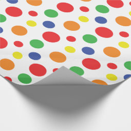Rainbow Primary Polka Dots Pattern Wrapping Paper | Zazzle