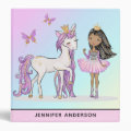 Rainbow Princess Unicorn School 3 Ring Binder | Zazzle