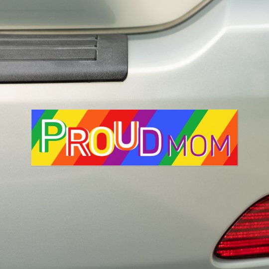 Rainbow Proud Mom Bumper Sticker | Zazzle.com