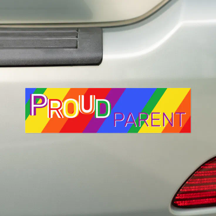 Rainbow Proud Parent Bumper Sticker | Zazzle