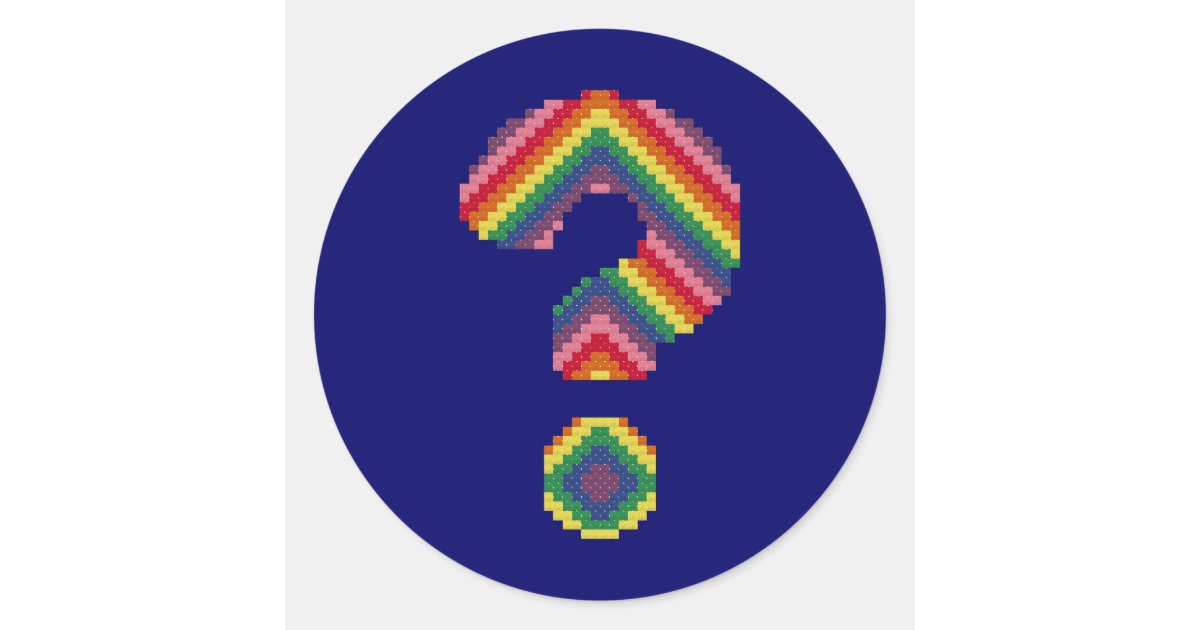 Rainbow Question Mark Classic Round Sticker | Zazzle