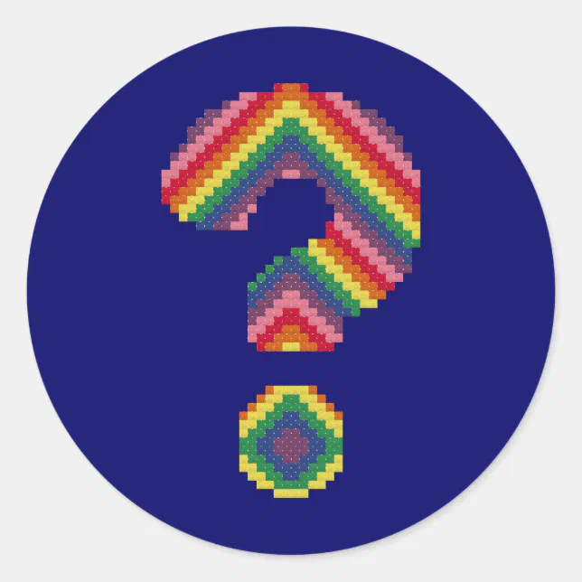 Rainbow Question Mark Classic Round Sticker | Zazzle