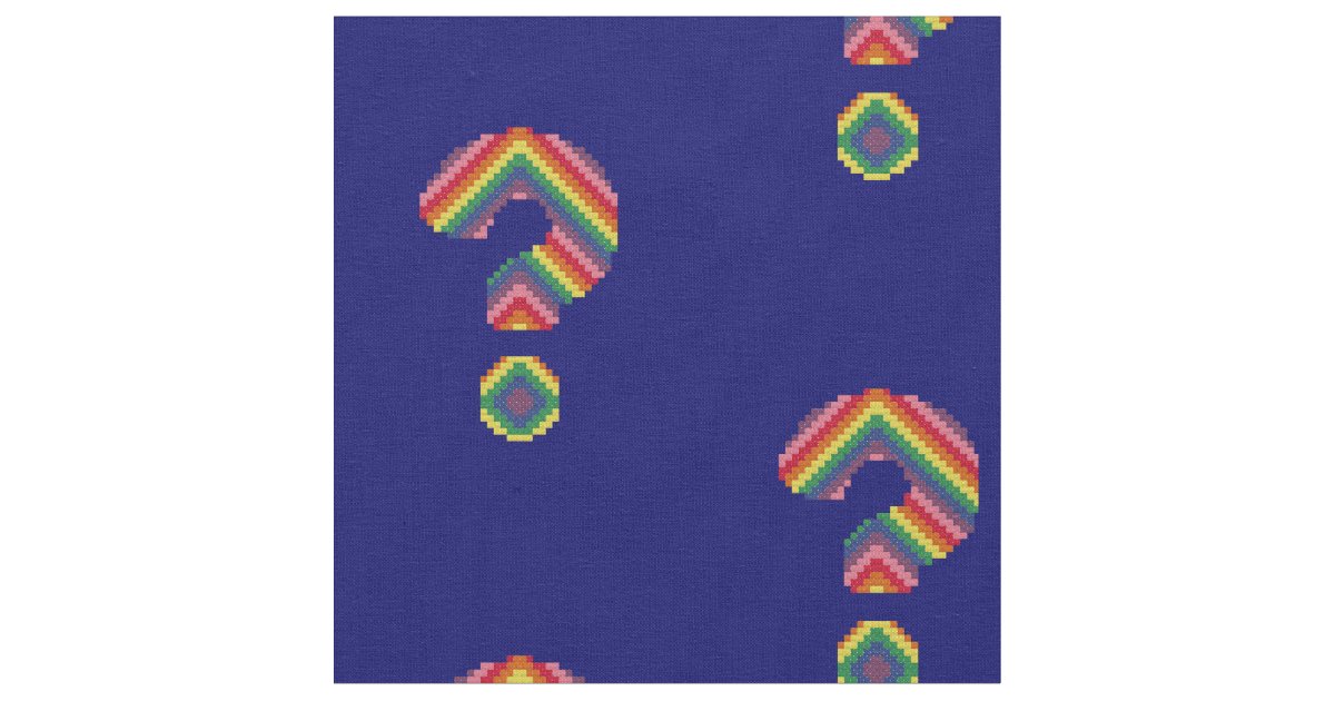 Rainbow Question Mark Fabric | Zazzle