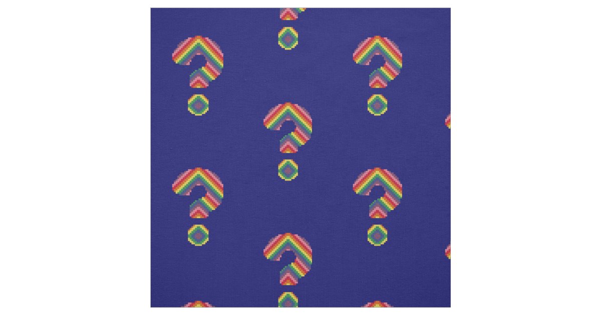 Rainbow Question Mark Fabric | Zazzle