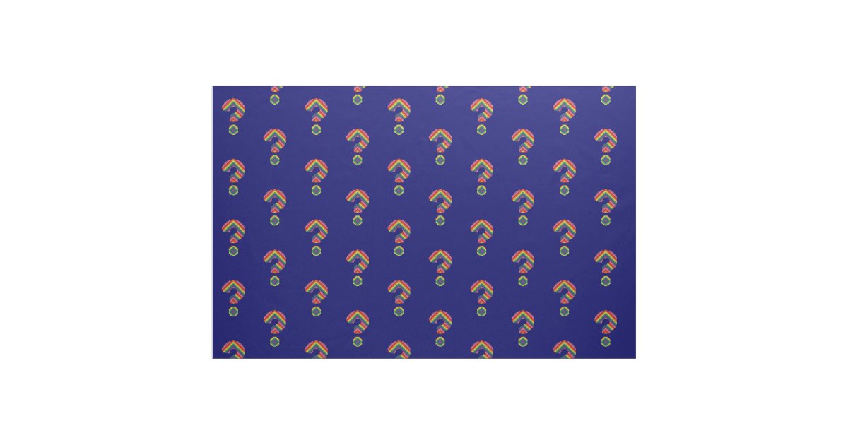 Rainbow Question Mark Fabric | Zazzle