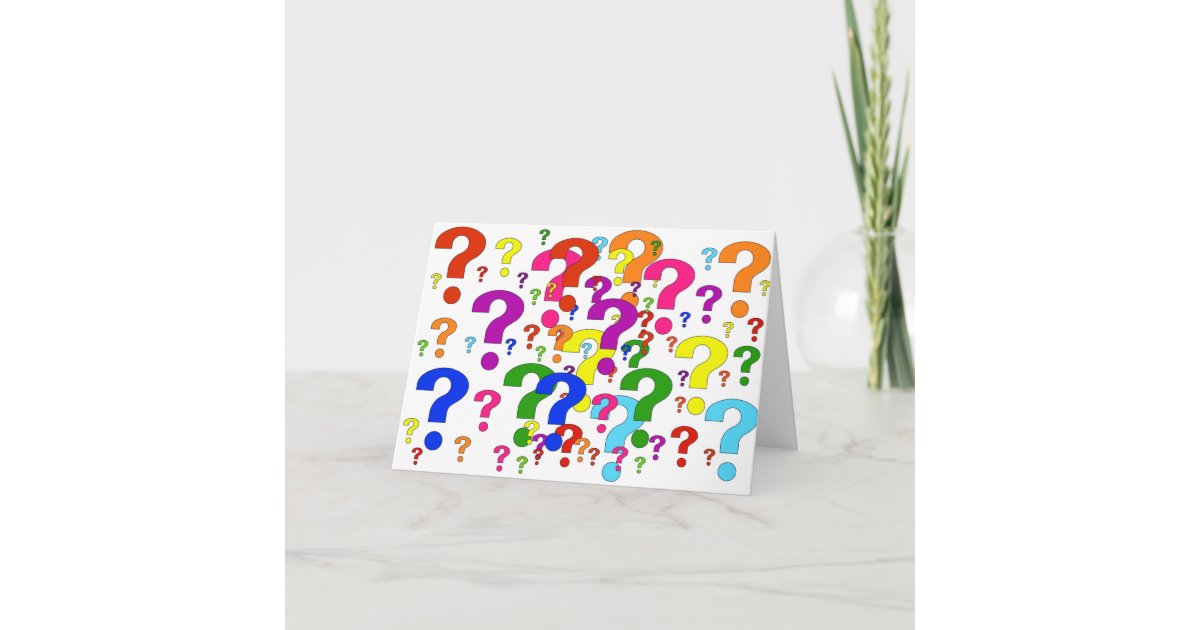Rainbow Question Marks Card | Zazzle