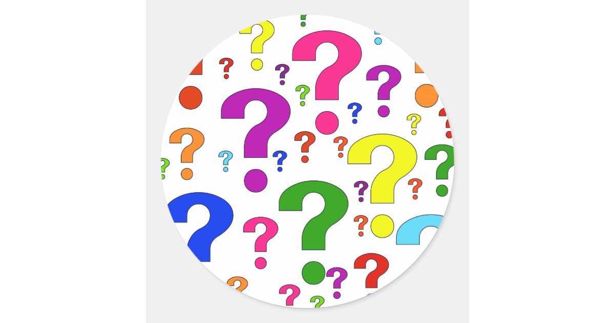 Rainbow Question Marks Classic Round Sticker | Zazzle.com