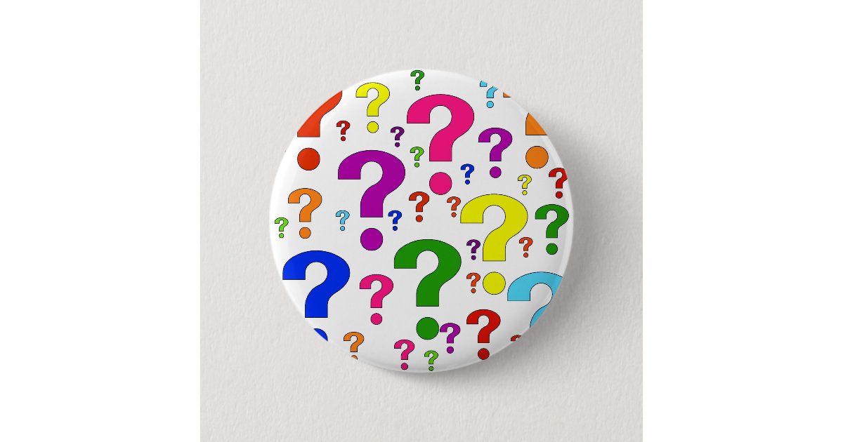 Rainbow Question Marks Pinback Button | Zazzle