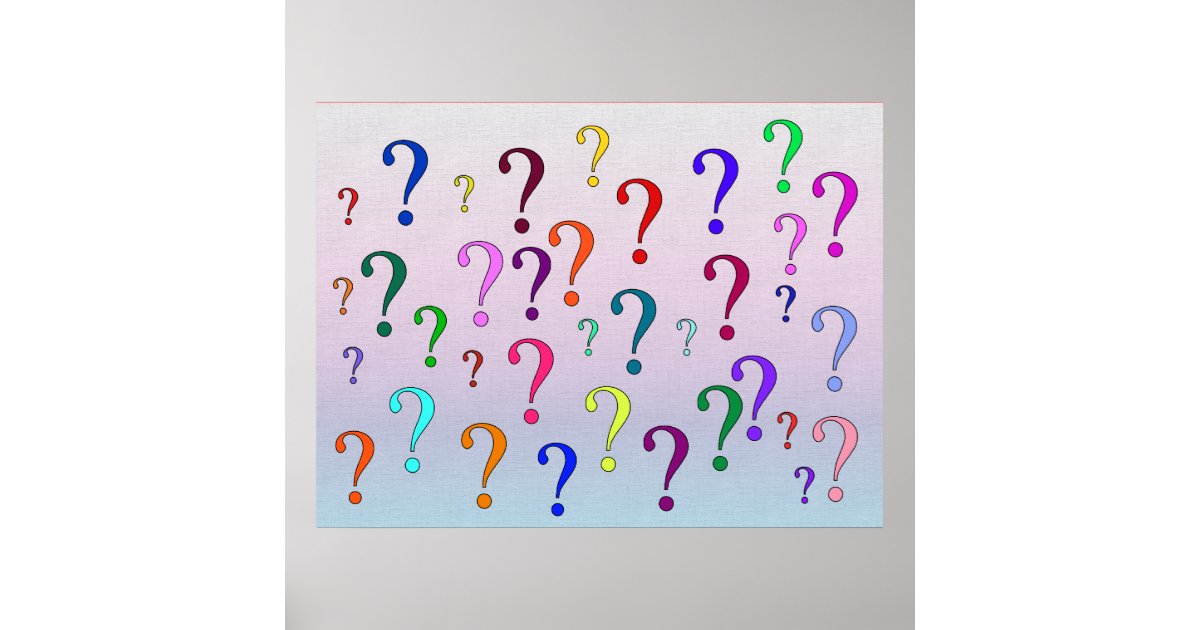Rainbow Question Marks Poster | Zazzle