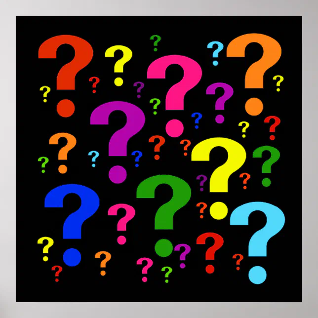Rainbow Question Marks Poster | Zazzle