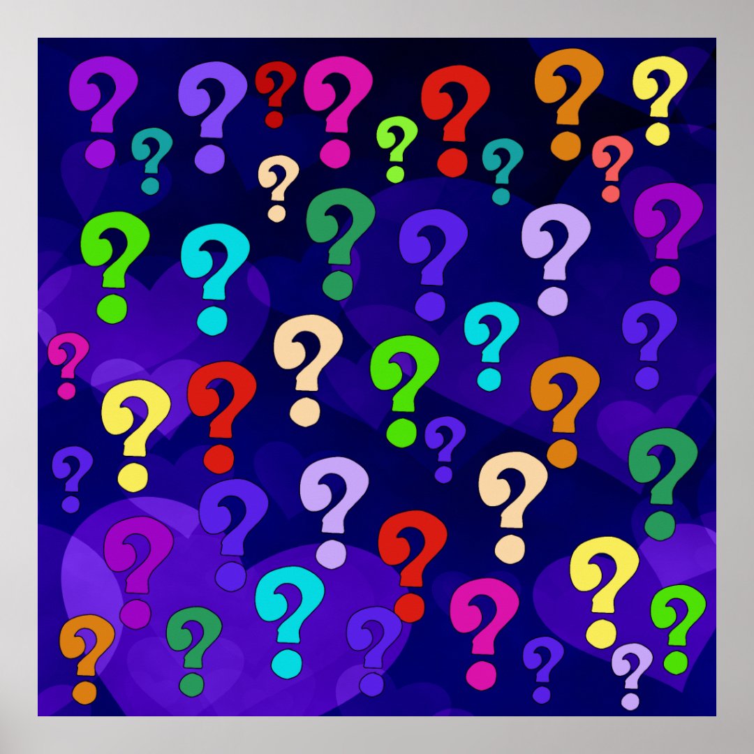 Rainbow Question Marks Poster | Zazzle