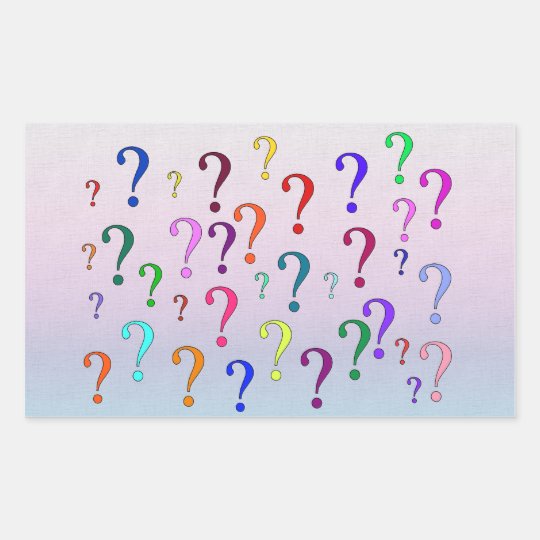 Rainbow Question Marks Rectangular Sticker | Zazzle.com
