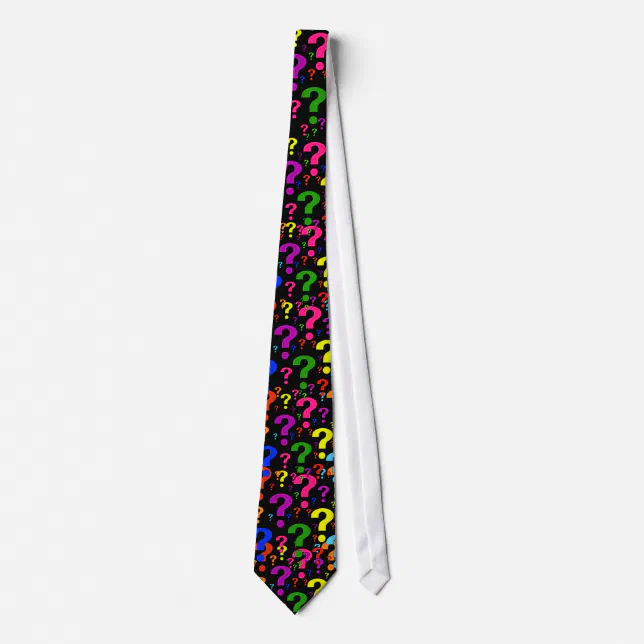 Rainbow Question Marks Tie | Zazzle