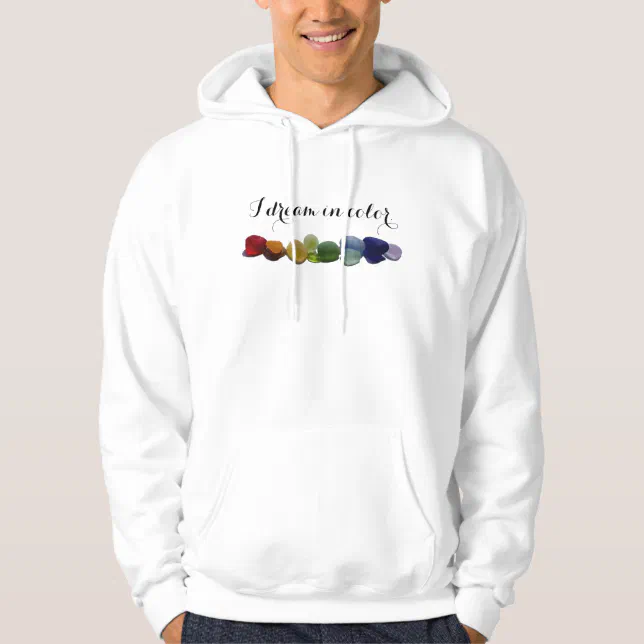 Rainbow rare sea glass, beach glass hoodie | Zazzle