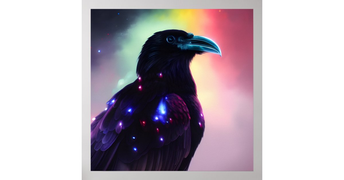 Rainbow Raven Poster | Zazzle