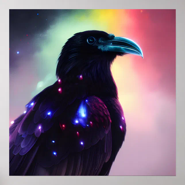 Rainbow Raven Poster | Zazzle