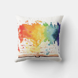 Rainbow Read Book Nook Throw Pillow | Zazzle