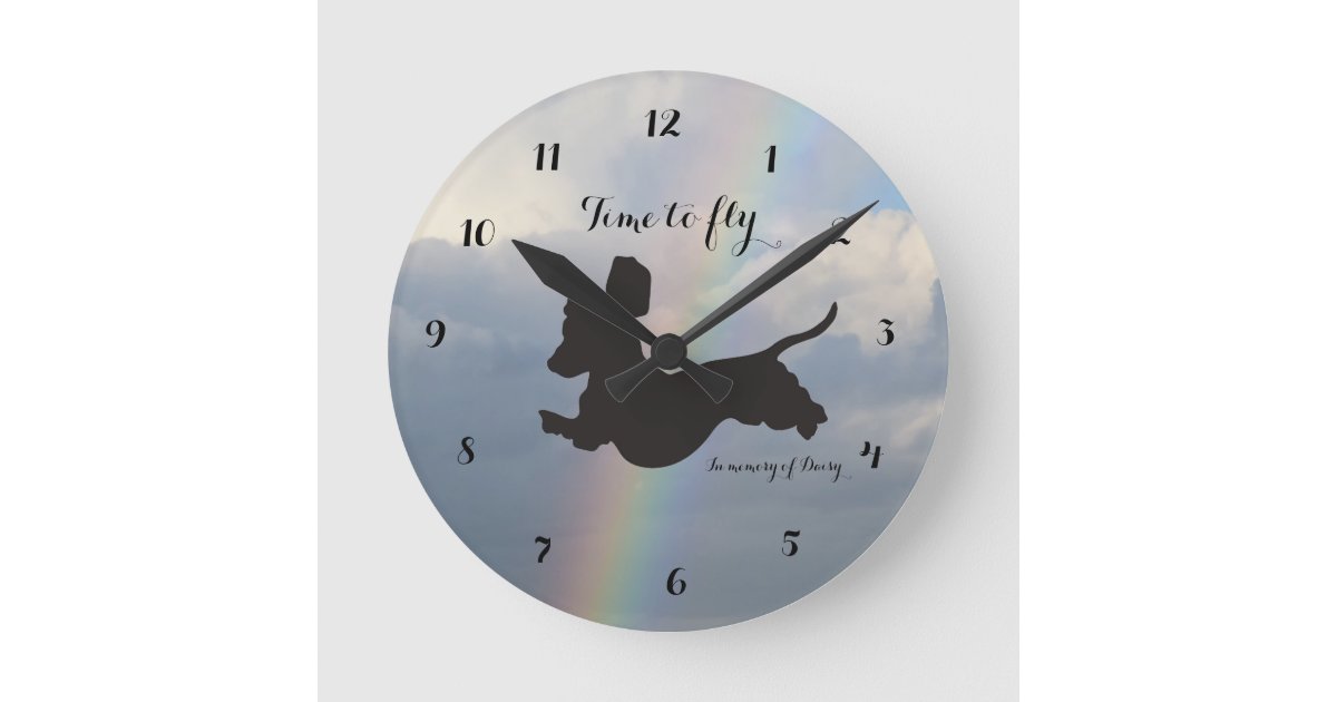 Rainbow Remembrance Dachshund Wall Clock | Zazzle