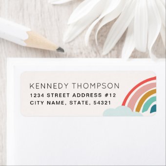 Rainbow Return Address Label | Zazzle