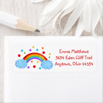 Rainbow Return Address Labels | Zazzle