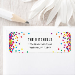 Rainbow Return Address Labels | Birthday Party | Zazzle