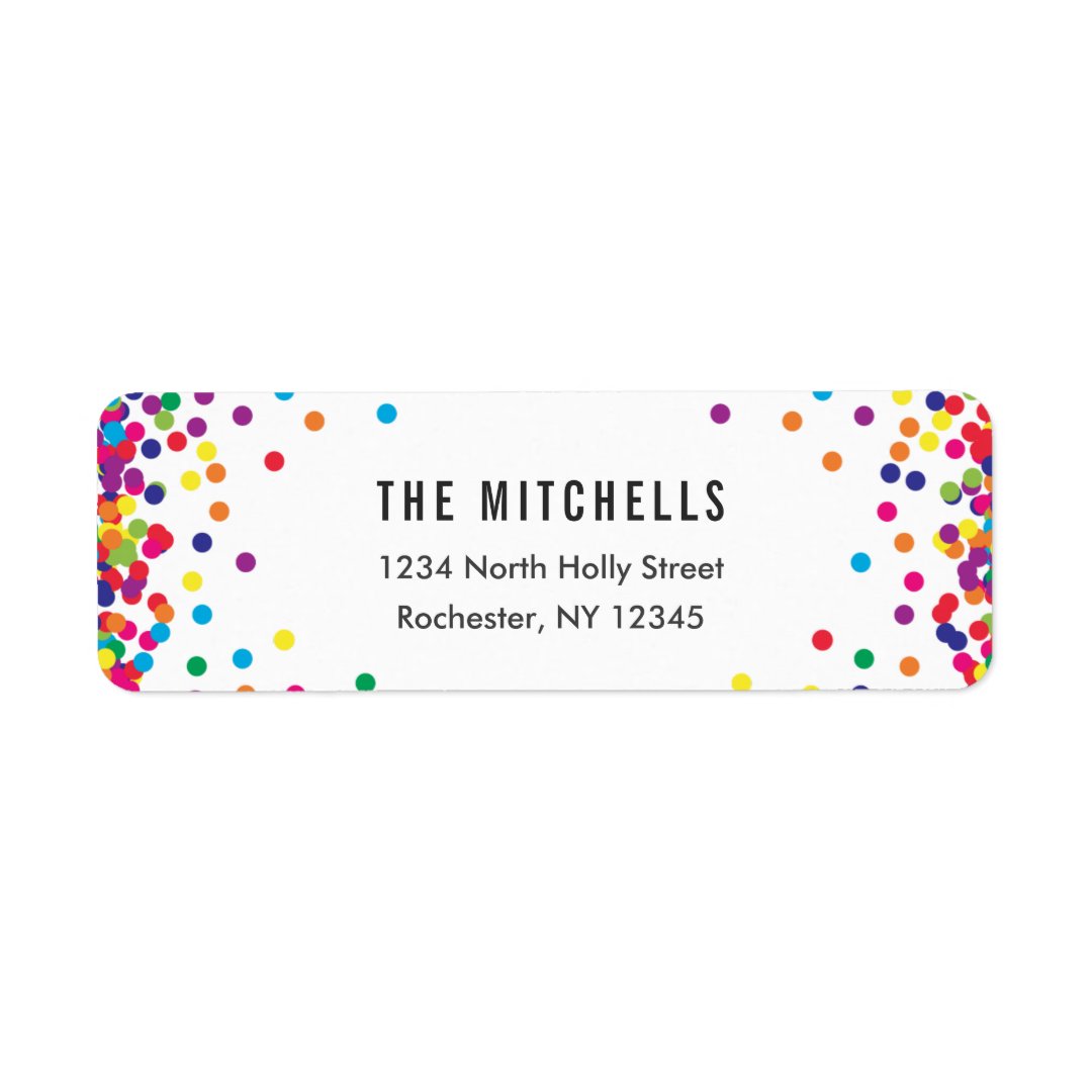 Rainbow Return Address Labels | Birthday Party | Zazzle