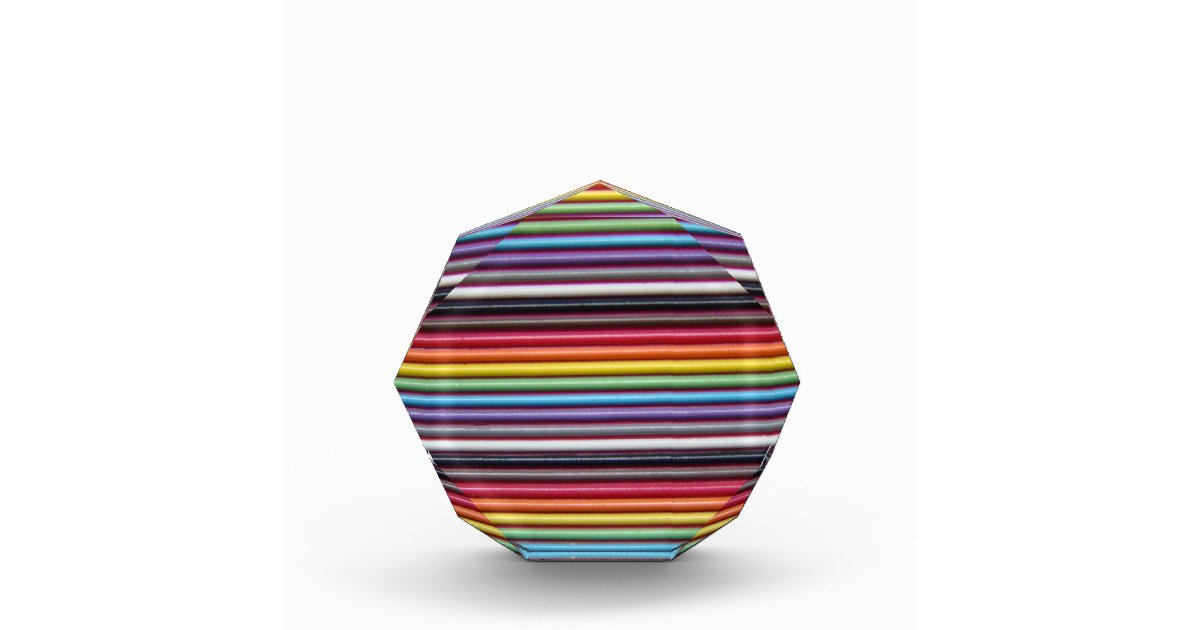 Rainbow Ribbon Cable Octagonal Award | Zazzle