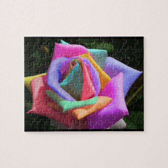 Rainbow Rose Jigsaw Puzzle | Zazzle.com