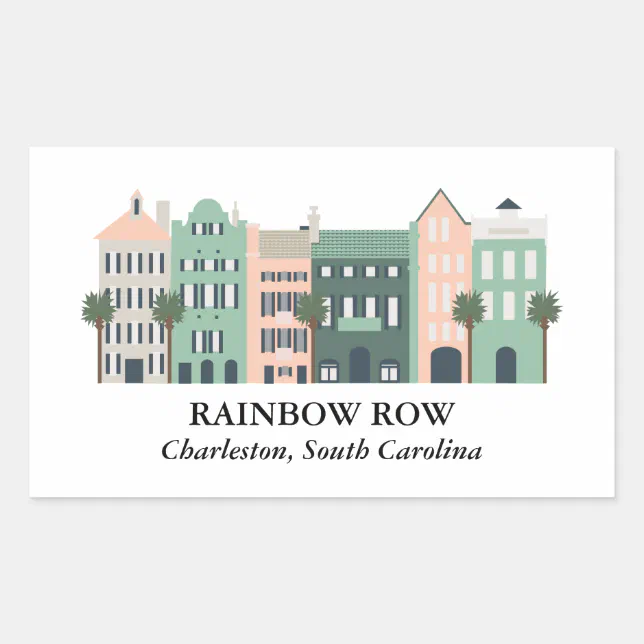 Rainbow Row Charleston South Carolina Sticker | Zazzle