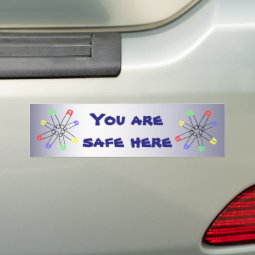 Rainbow Safety Pin Solidarity Blue Yellow Green Bumper Sticker | Zazzle