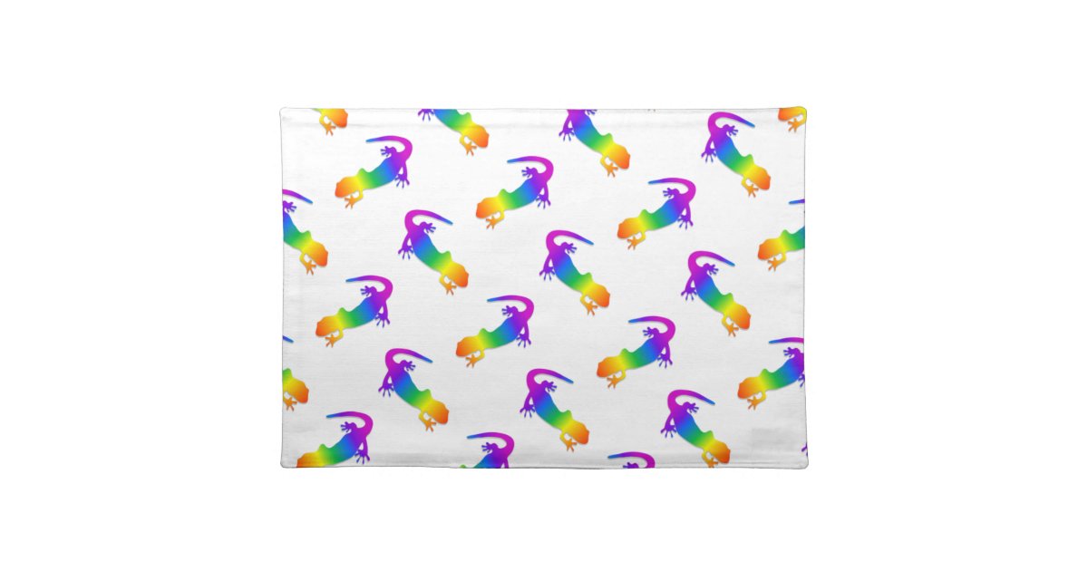 Rainbow Salamander Cloth Placemat | Zazzle