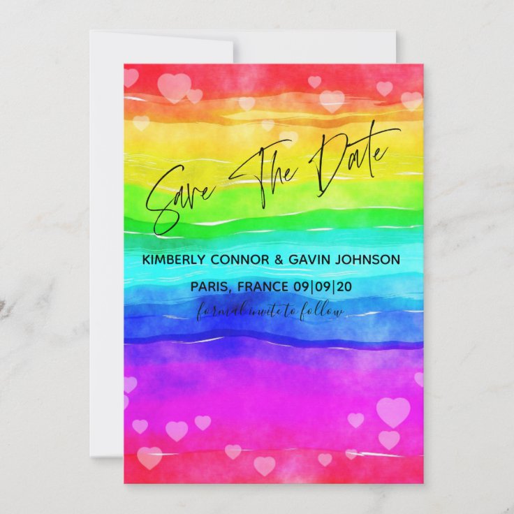 Rainbow Save the Date | Zazzle