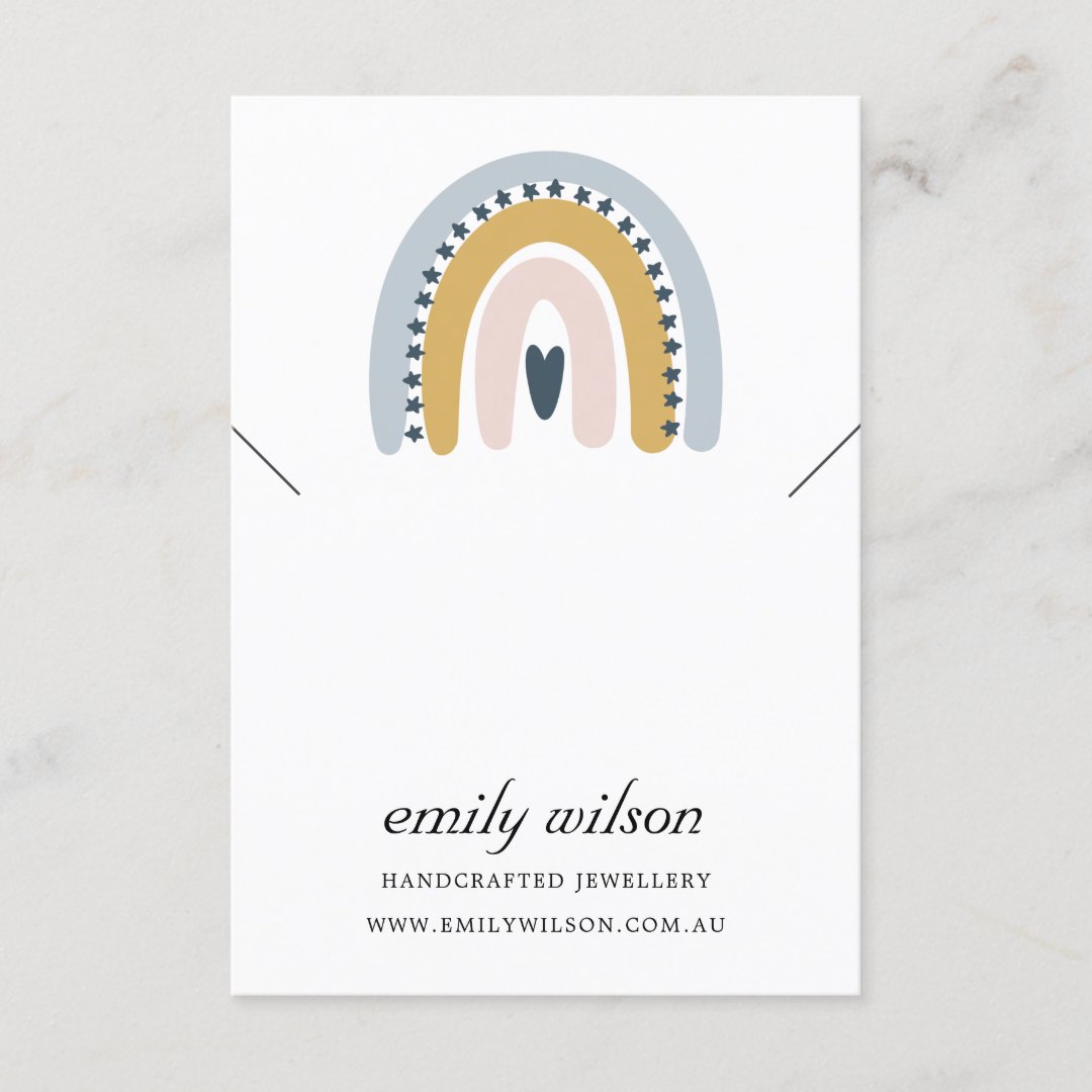 RAINBOW SCANDI NECKLACE BRACELET DISPLAY CARD | Zazzle