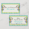 Rainbow scroll leaf lime turquoise damask borders business card | Zazzle