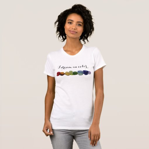 Rainbow sea glass, beach glass women's tee shirt | Zazzle