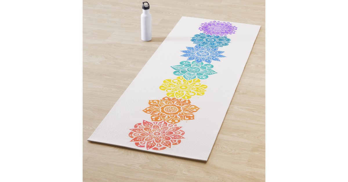Rainbow Seven Chakras Mandala Yoga Mat | Zazzle