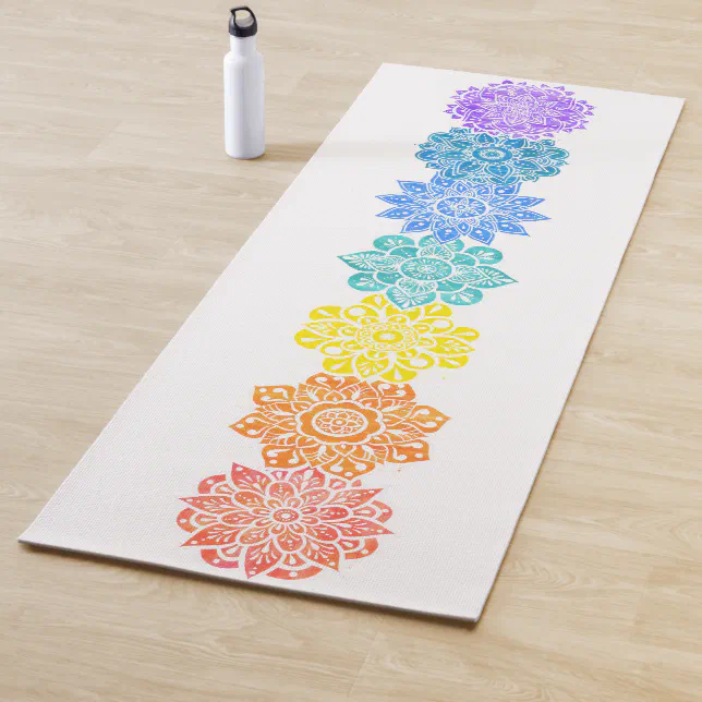 Rainbow Seven Chakras Mandala Yoga Mat | Zazzle