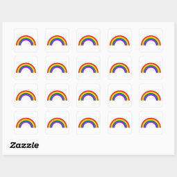 Rainbow Shape Square Sticker | Zazzle