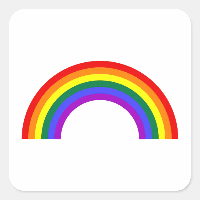 Rainbow Shape Square Sticker | Zazzle