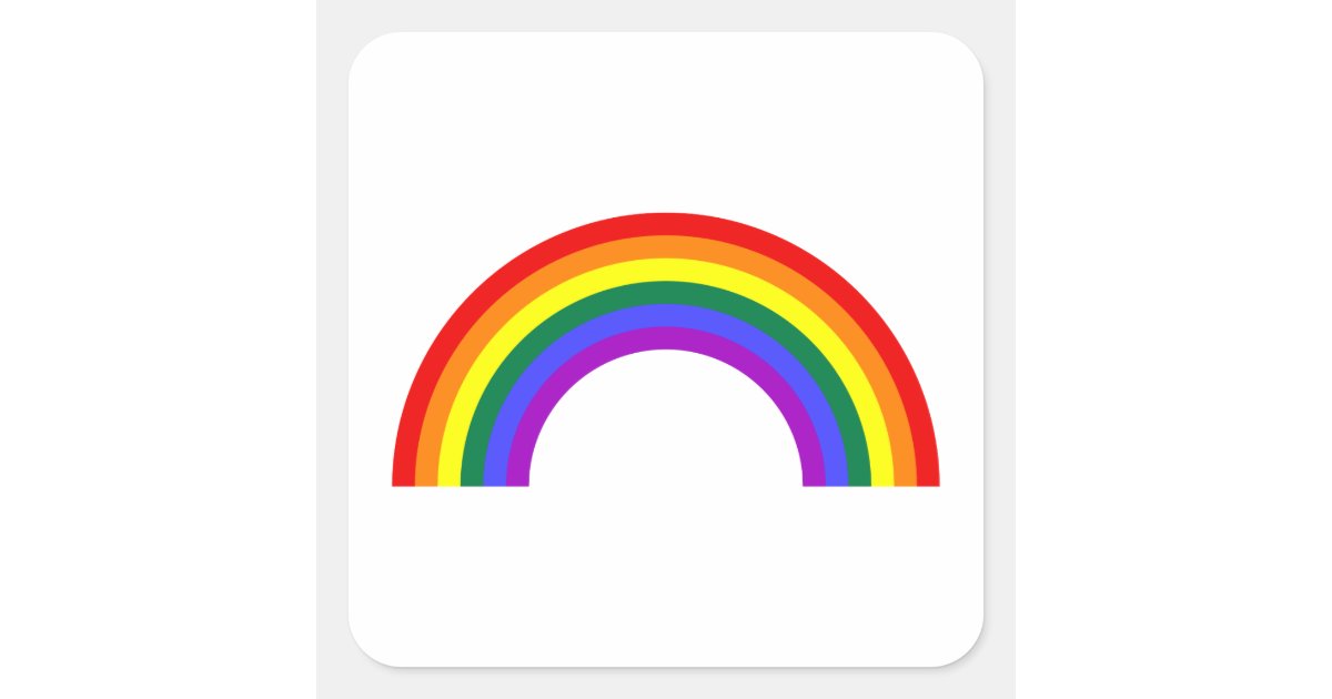 Rainbow Shape Square Sticker | Zazzle