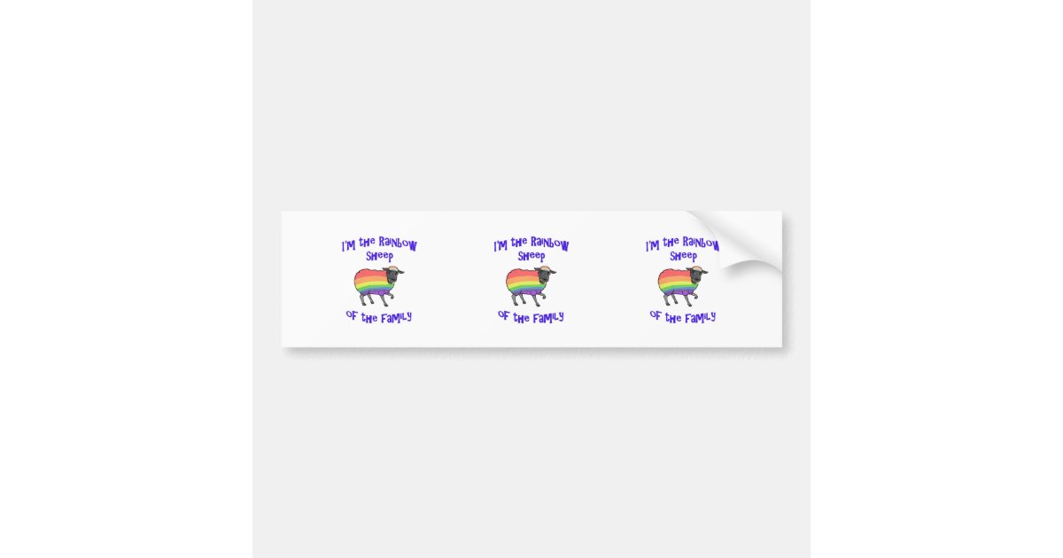 Rainbow Sheep of the Family Bumper Sticker | Zazzle