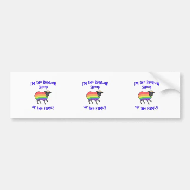 Rainbow Sheep of the Family Bumper Sticker | Zazzle