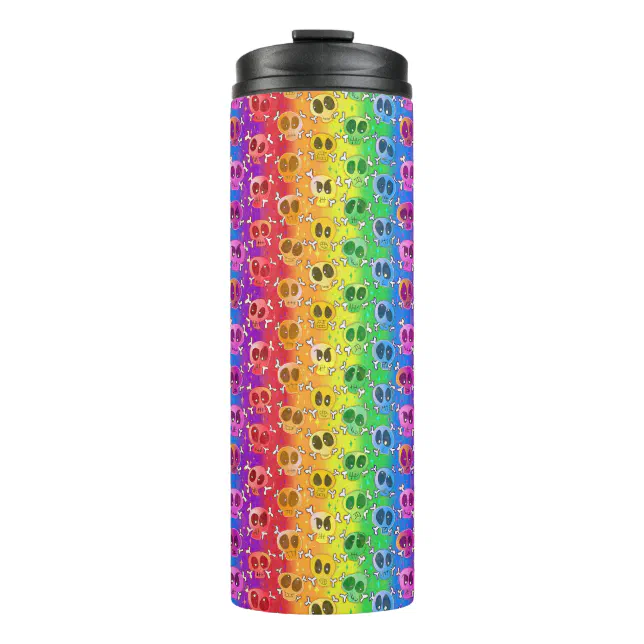 Rainbow Skulls Gay Pride Flag Colors Thermal Tumbler | Zazzle