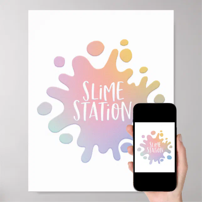 Rainbow slime station poster | Zazzle